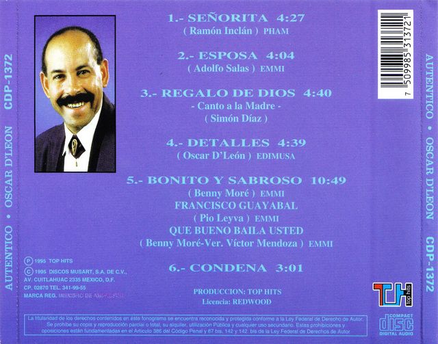 Archivo:Oscar D Leon-Autentico-Trasera.jpg - La Venciclopedia